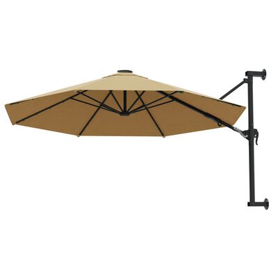 vidaXL Wandparasol met metalen paal 300 cm taupe kopen? | vidaXL.nl
