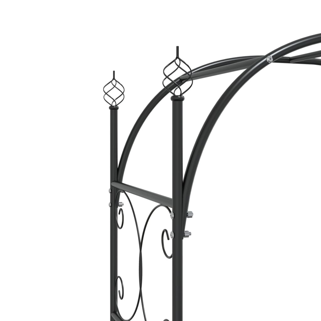vidaXL Tuinboog met poort 108x45x235 cm staal zwart kopen? | vidaXL.nl