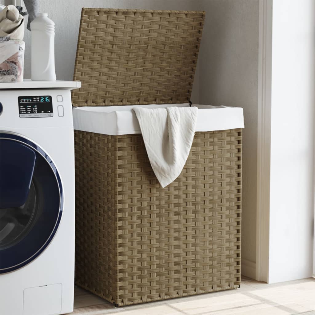 vidaXL Wasmand met deksel 46x33x60 cm poly rattan kopen? | vidaXL.nl