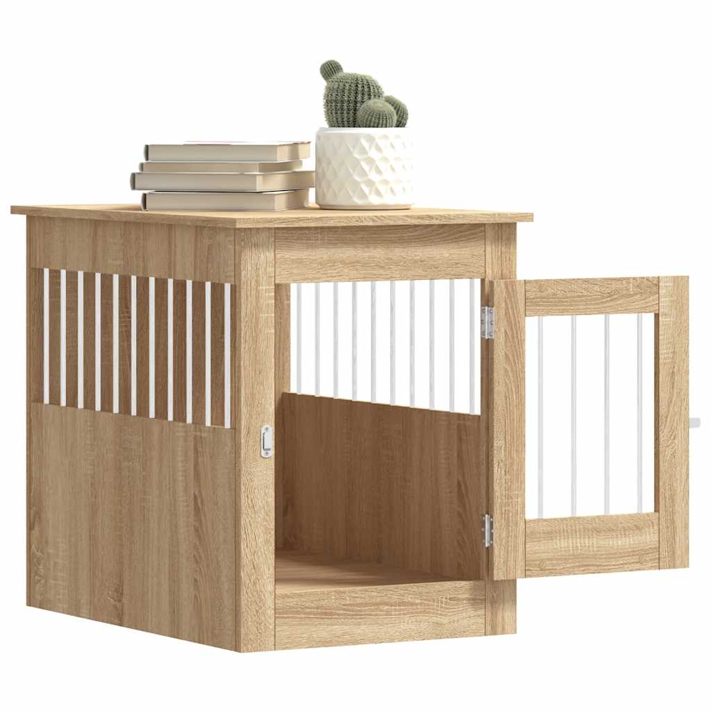 vidaXL Hondenbench 55 x 80 x 68 cm bewerkt hout sonoma eikenkleurig ...