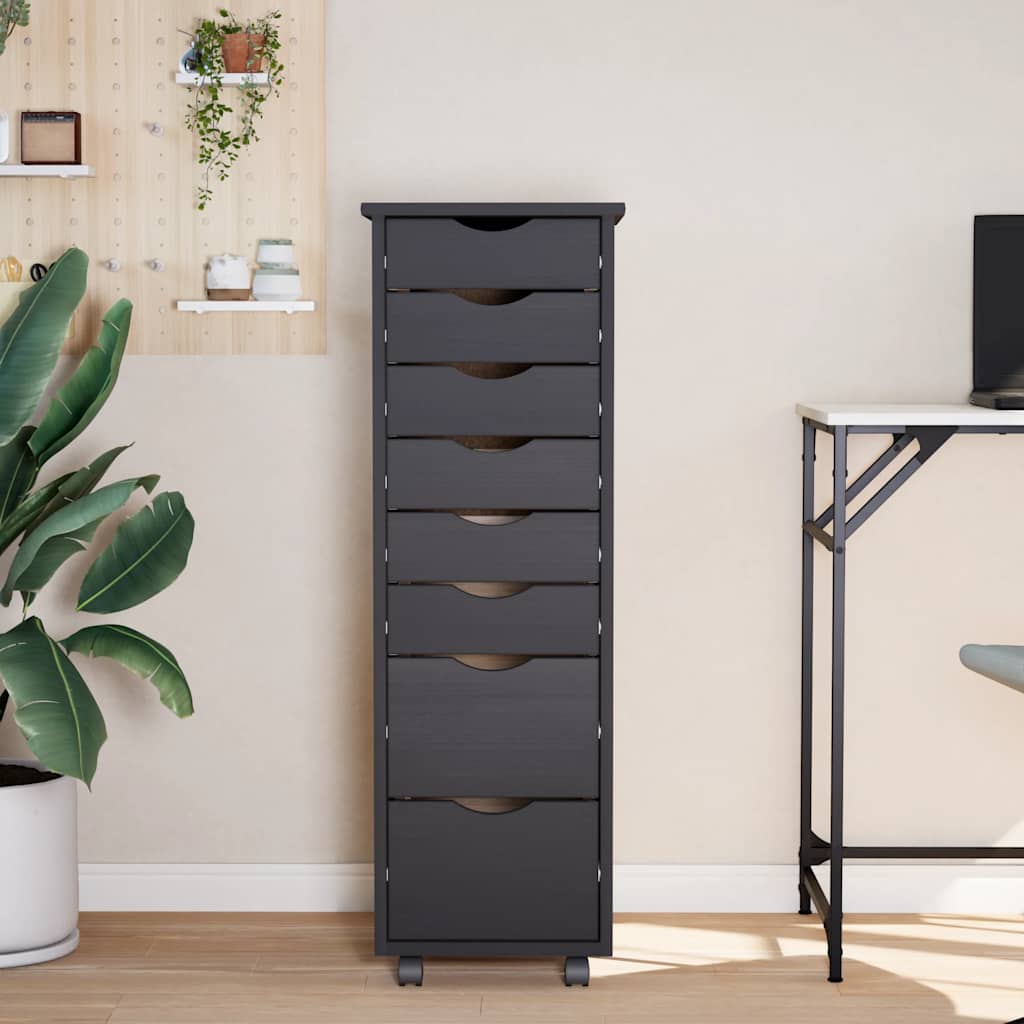 vidaXL Ladekast MOSS verrijdbaar massief grenenhout grijs kopen ...