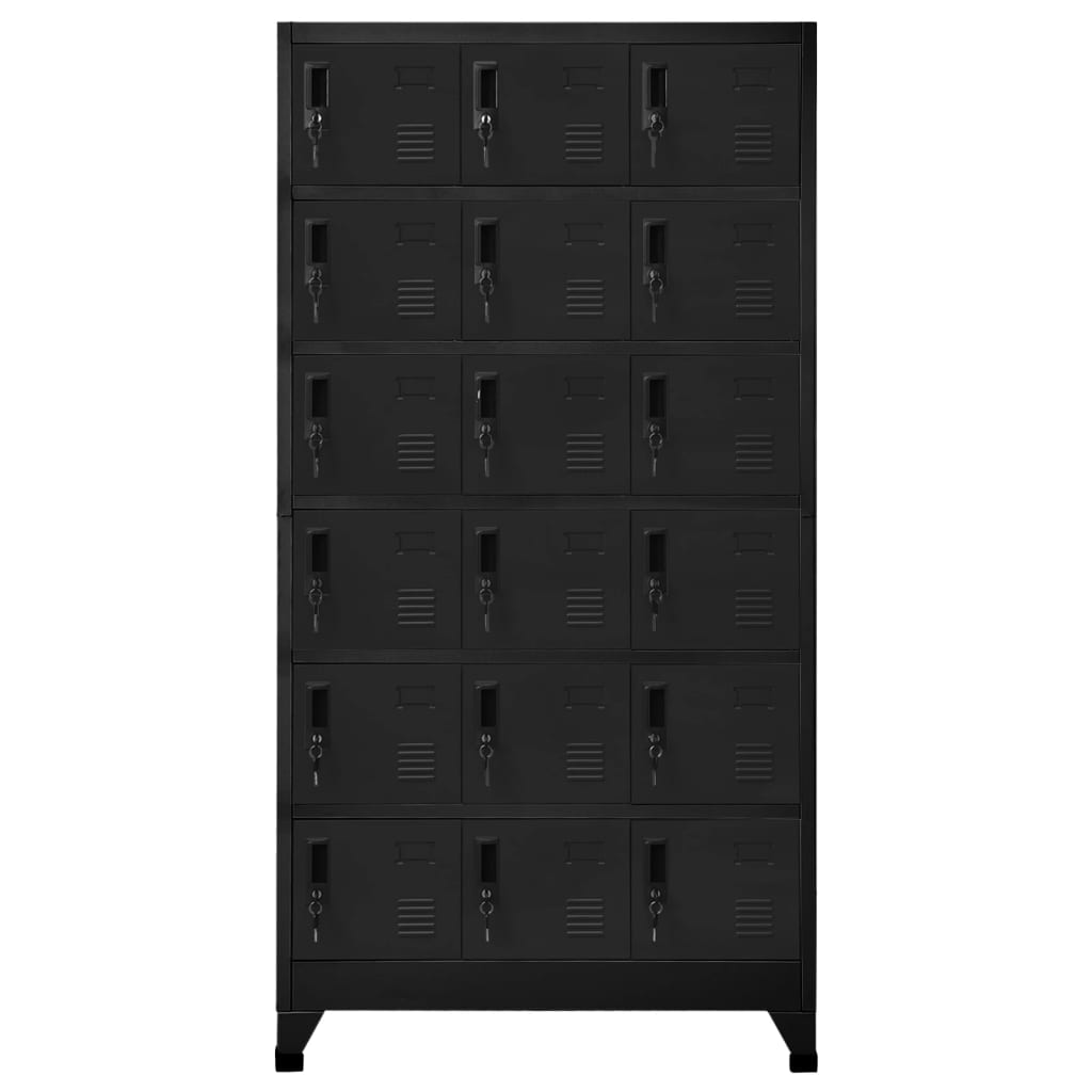 vidaXL Lockerkast 90x40x180 cm staal zwart kopen? | vidaXL.nl